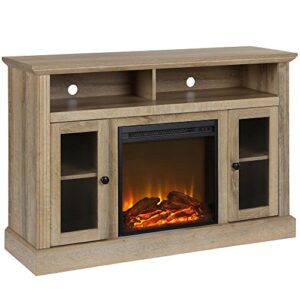 ameriwood home chicago electric fireplace tv console for tvs up to a 50″, natural