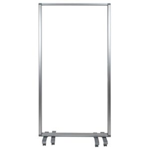 Flash Furniture Mobile Freestanding Clear Room Divider Partition Portable Roll Up Banner Sneeze Guard for Offices, Restaurants, Lobbies and Other Public Areas