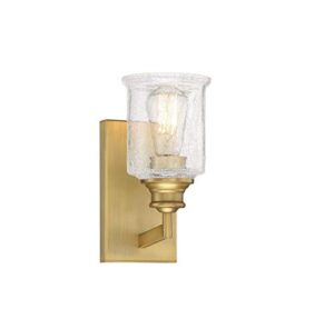 savoy house 9-1972-1-322 hampton warm brass 1 light bath (5″ w x 10″ h)