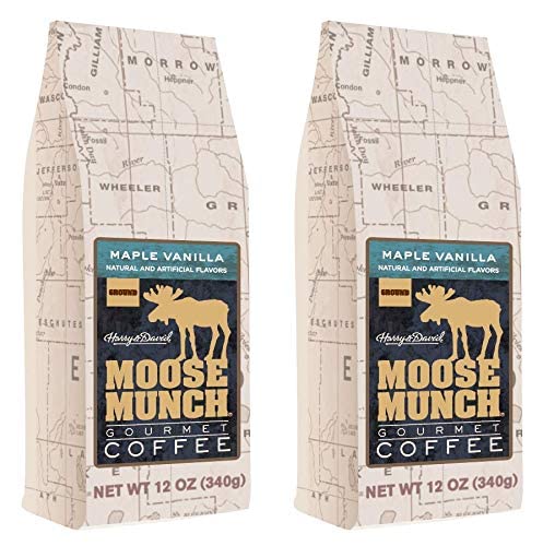 Moose Munch Gourmet Ground Coffee by Harry & David, 2/12 oz bags (Maple Vanilla)