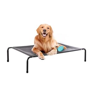 elevated dog bed, western home raised dog bed cot for large medium small dogs, portable pet cot for indoor and outdoor with breathable mesh, durable frame and skid-resistant feet