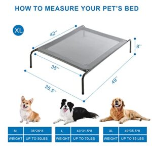 Elevated Dog Bed, Western Home Raised Dog Bed Cot for Large Medium Small Dogs, Portable Pet Cot for Indoor and Outdoor with Breathable Mesh, Durable Frame and Skid-Resistant Feet