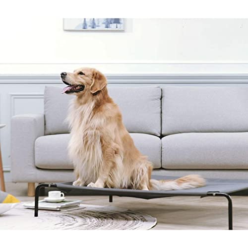 Elevated Dog Bed, Western Home Raised Dog Bed Cot for Large Medium Small Dogs, Portable Pet Cot for Indoor and Outdoor with Breathable Mesh, Durable Frame and Skid-Resistant Feet