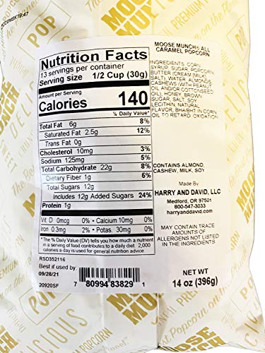 Harry And David Moose Munch Premium Popcorn 14 Oz! Classic Caramel Flavored Popcorn! Delicious Tasty Sweet Popcorn Snack! The Best Popcorn On The Planet! (Caramel)