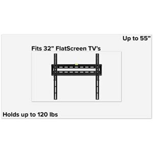 Flash Furniture FLASH MOUNT Tilt TV Wall Mount with Built-In Level - Max VESA Size 400 x 400mm - Fits most TV's 32" - 55" (Weight Capacity 120LB)