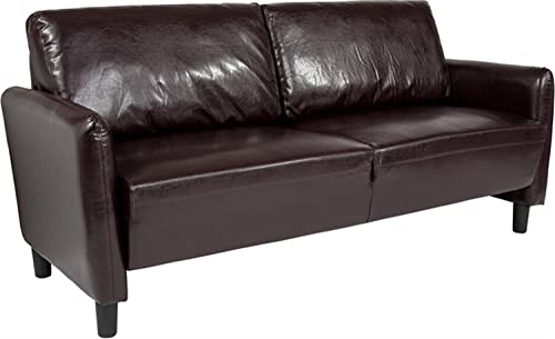 Flash Furniture Living Room Furniture, Brown LeatherSoft 35"H x 71.5"W x 30.5"D