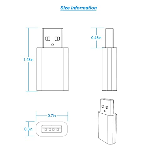 USB C Female to USB A Male Adapter,Compatible with Apple MagSafe Watch 7/8 to USB Wall Plug,Type-C to A Charger Cable Converter for iPhone 14 13 12 Mini Pro Max,iPad,Galaxy Note,Google Pixel 6 5 4XL