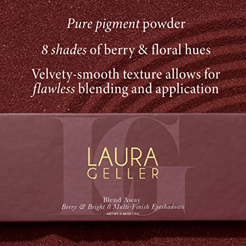 LAURA GELLER NEW YORK Blend Away Berry & Bright Eyeshadow Palette | 8 Pigmented Matte and Shimmer Eyeshadows