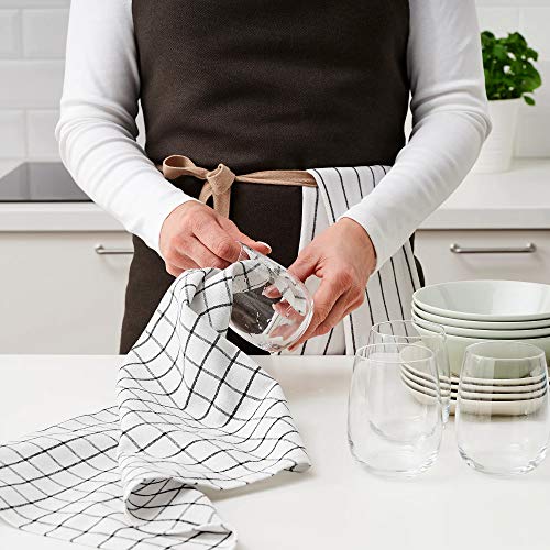 Ikea RINNIG Tea-Towel, White/Dark Gray/Patterned, 18x24 (45x60 cm)