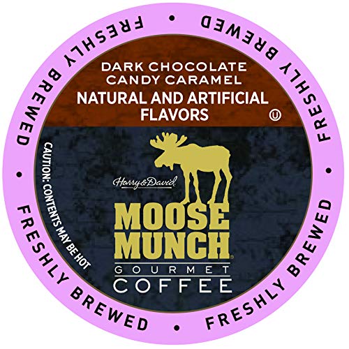 Moose Munch Coffee in Single Serve Cups for use with all Keurig K-Cups Brewers 36 Count (Dark Chocolate Candy Caramel)