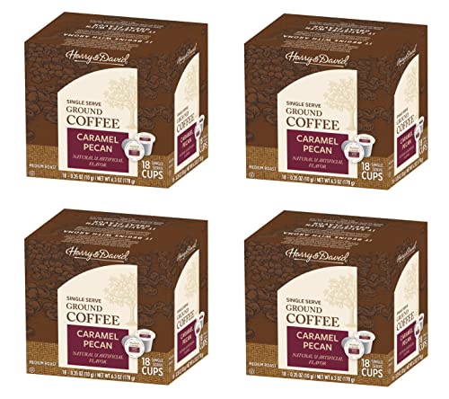 Harry & David Coffee in Single Serve Cups, 4/18 ct boxes (72 Count) (Caramel Pecan)