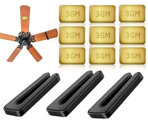 hfyhwt 12 pcs ceiling fan blade balancing kit, 3 sets fan balance kit including 3 pcs resilient fan balance clips and 9 pcs metal self-adhesive 3g weight, practical ceiling fan balancing kit