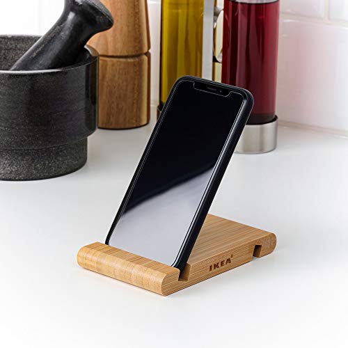 IKEA Bergenes Holder for Mobile Phone Tablet Bamboo 104.579.99, Length: 5" Width: 3 ¼ "