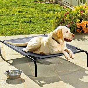 BRIKY Elevated Dog Bed, Outdoor Raised Dog Cots Beds for Extra Large Medium Small Dogs, Portable Pet Beds with Cooling Washable Mesh XL