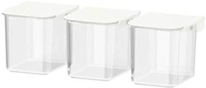 ikea skadis container with lid white / 3 pack 803.359.09