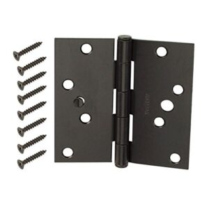 everbilt 4 in. oil-rubbed bronze square corner security door hinges value pack (3-pack)