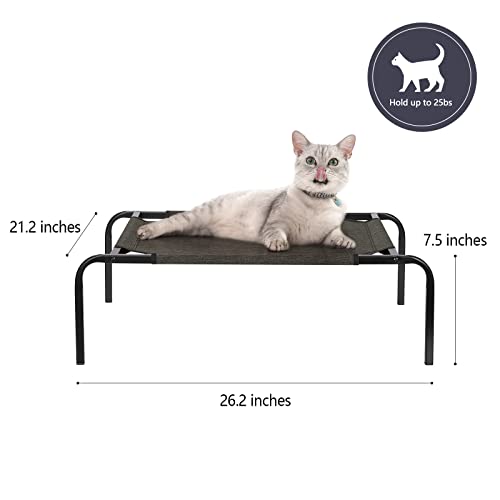 Cat Bed Dog Bed Elevated Pet Bed Raised Cat Cot Indoor & Outdoor Waterproof Breathable Chew Proof Dog Cat Bed Portable Pet Cot for Small Dogs & Cats, Rustic Gray