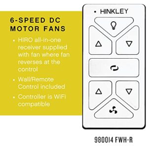 Hinkley Hampton 56" Indoor Smart Ceiling Fan with Remote - Integrated LED Lighting, Linen Drum Shade with Sophisticated Metallic Accents, Heritage Brass