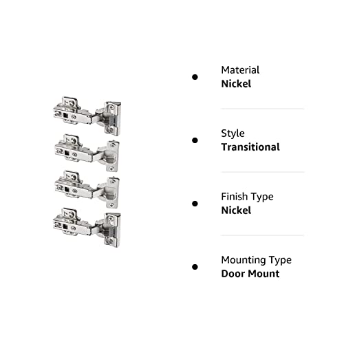 IKEA Cabinet Hinges | Soft Closing with Dampers, Nickel Plated - Pack of 4