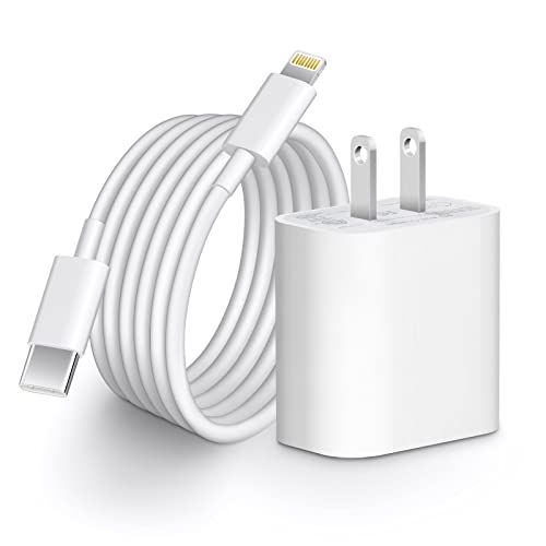 Charger for iPhone 12/13【MFi Apple Certified】, PD 20W Fast Charger with 6FT Fast Charging Cord, USB C Charger Block & Fast SATA Cable for iPhone 12/13/iPad/iPod/Air Pods & More