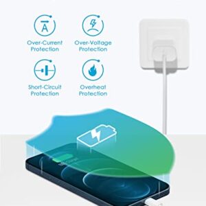 Charger for iPhone 12/13【MFi Apple Certified】, PD 20W Fast Charger with 6FT Fast Charging Cord, USB C Charger Block & Fast SATA Cable for iPhone 12/13/iPad/iPod/Air Pods & More