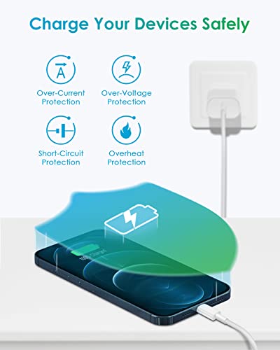 Charger for iPhone 12/13【MFi Apple Certified】, PD 20W Fast Charger with 6FT Fast Charging Cord, USB C Charger Block & Fast SATA Cable for iPhone 12/13/iPad/iPod/Air Pods & More