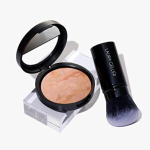 laura geller new york baked balance-n-brighten foundation with retractable airbrush kabuki brush makeup set, fair (2 pc)