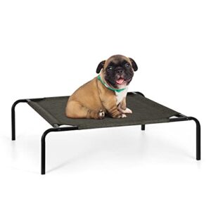 oyeal elevated dog cat bed small dog cot indoor outdoor cooling dog cat bed portable pet cot for small dogs cats puppy, dark