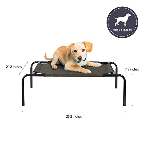 OYEAL Elevated Dog Cat Bed Small Dog Cot Indoor Outdoor Cooling Dog Cat Bed Portable Pet Cot for Small Dogs Cats Puppy, Dark