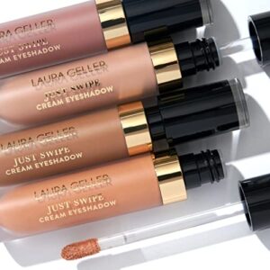 LAURA GELLER Just Swipe Liquid Eyeshadow - Cocoa - Cream-to-Powder - Lightweight Crease-Proof Velvety Color - Long-Lasting Finish