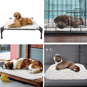 Elevated Dog Bed Pad Waterproof 2 Pack (25" X32"), Soft Plush Dog Pet Pad for Dog Cot Bed, Machine Washable Dog/Cat Beds Pad with Corner Straps, Waterproof (Pad Only, Bed not Included)