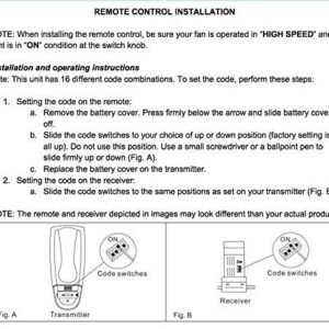 Ceiling Fan Remote Control Kit Replacement for Hampton Bay Hunter 3-Speed Dimmer UC7078T CHQ7078T CHQ8BT7078T Fan-HD with Reverse Button L3H2003FANHD Fan-HD6 FAN-2R MR77A RR7087TR Altura 68 -Pikeman