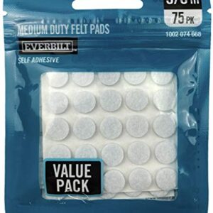 3/8 in. Heavy Duty White Felt Pads (75-Pack)