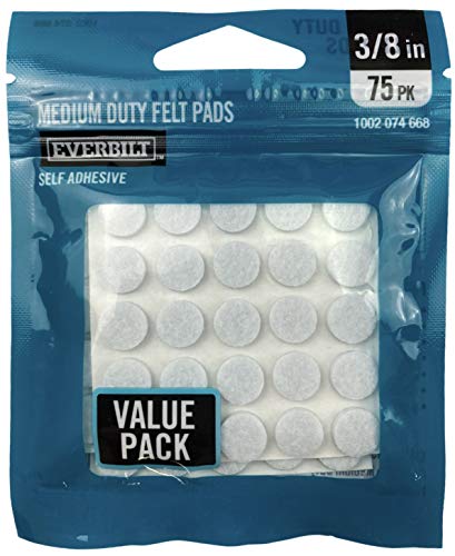 3/8 in. Heavy Duty White Felt Pads (75-Pack)