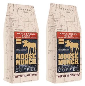 moose munch gourmet ground coffee by harry & david, 2/12 oz bags (maple brown sugar)