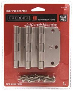 everbilt 14874 3-1/2 in. satin nickel 5/8 in. radius security door hinges value pack