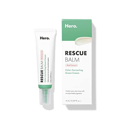 Rescue Balm +Red Correct Post-Blemish Recovery Cream from Hero Cosmetics - Intensive Nourishing and Calming for Dry, Red-Looking Skin After a Blemish - Dermatologist Tested and Vegan-Friendly (0.5 fl oz)