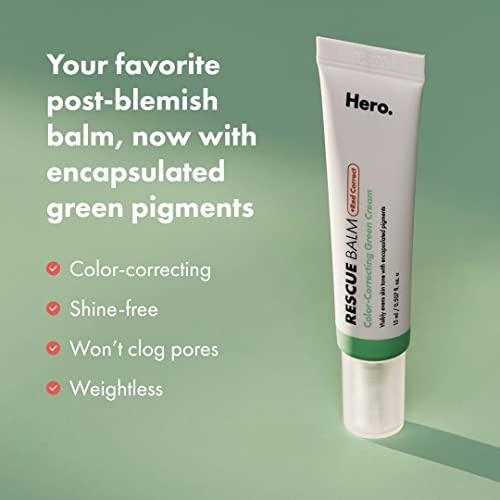 Rescue Balm +Red Correct Post-Blemish Recovery Cream from Hero Cosmetics - Intensive Nourishing and Calming for Dry, Red-Looking Skin After a Blemish - Dermatologist Tested and Vegan-Friendly (0.5 fl oz)