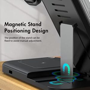 Charger Station for Apple Multiple Devices, 3 in 1 Fast Wireless Charger Stand Dock Foldable for iPhone 14 13 12 11 Pro X XS 8 Plus Apple Watch Series 8 7 6 SE 5 4 3 2 & AirPods 3/2/Pro with Adapter