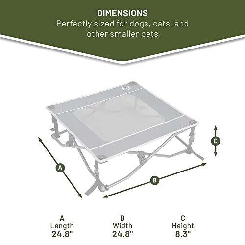 TIMBER RIDGE Folding Pet Bed Cot Mesh Sleep Bed for Dogs Cats Other Small Animals 25" L x 25" W x 8.3" H