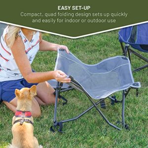 TIMBER RIDGE Folding Pet Bed Cot Mesh Sleep Bed for Dogs Cats Other Small Animals 25" L x 25" W x 8.3" H