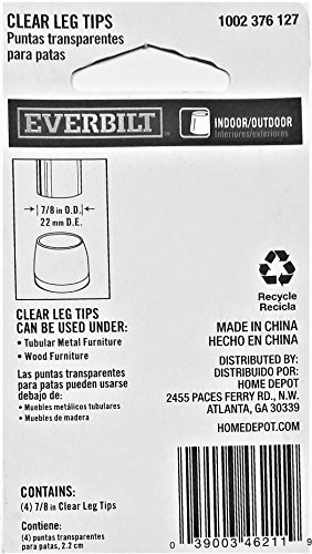 Everbilt Clear 7/8 Inch Leg Tips, 4-Pack