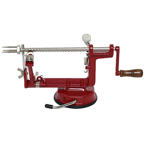 Johnny Apple Peeler, Corer, Slicer, Pie Maker, Stainless Steel Blades, Red VKP1010