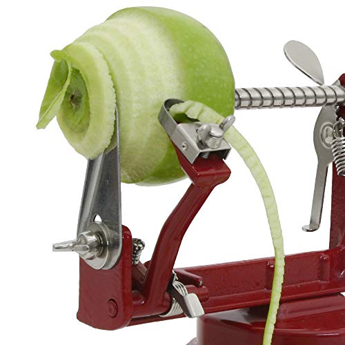 Johnny Apple Peeler, Corer, Slicer, Pie Maker, Stainless Steel Blades, Red VKP1010