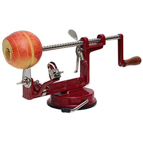 Johnny Apple Peeler, Corer, Slicer, Pie Maker, Stainless Steel Blades, Red VKP1010