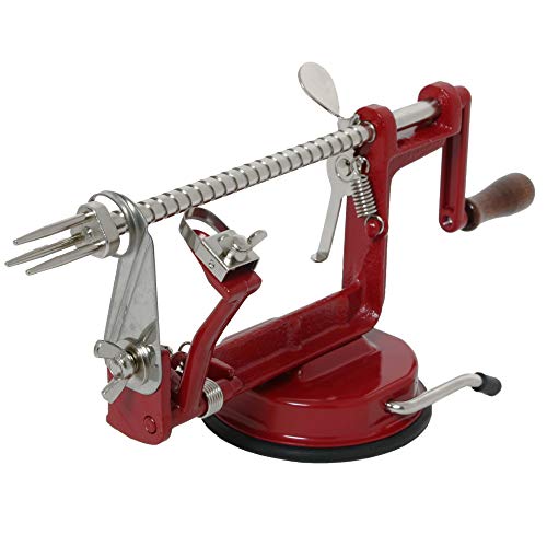 Johnny Apple Peeler, Corer, Slicer, Pie Maker, Stainless Steel Blades, Red VKP1010