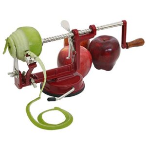 Johnny Apple Peeler, Corer, Slicer, Pie Maker, Stainless Steel Blades, Red VKP1010