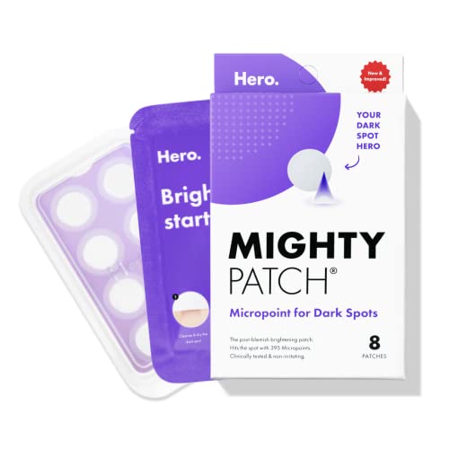 Mighty Patch Micropoint for Dark Spots from Hero Cosmetics - Post-Blemish Dark Spot Patch with 395 Micropoints, Dermatologist Tested and Non-irritating, Not Tested on Animals (8 Count)