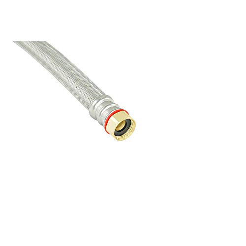 Everbilt 3/4 in. FIP x 7/8 in. Compression x 1.5 ft. Stainless Steel Water Heater Supply Line