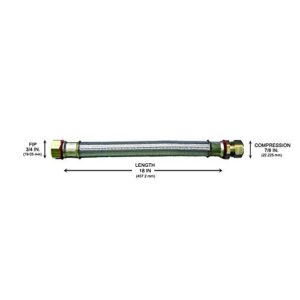 Everbilt 3/4 in. FIP x 7/8 in. Compression x 1.5 ft. Stainless Steel Water Heater Supply Line